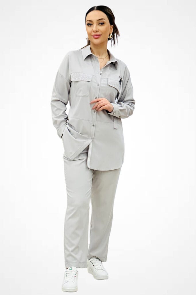 KAYRA Aksesuar Detaylı 2’Li Takım 16027 Gri - Centilmen